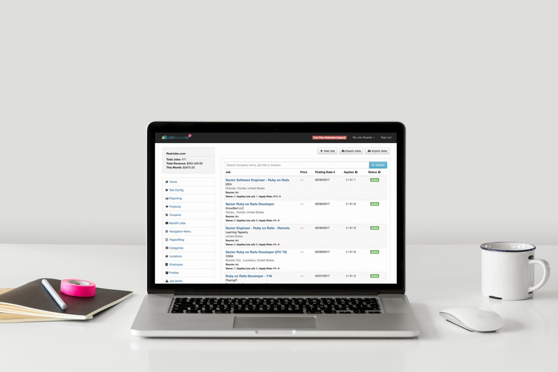Intuitive Admin Panel – JobBoard.io